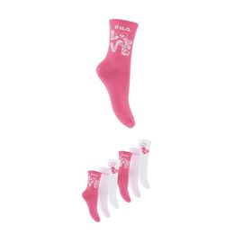 Socken Fila, M&auml;dchen, Gr. 31-34, pink panther, Baumwollmischung, Socken Socken, mit breitem Rippenb&uuml;ndchen, Cotton-Mix, Love-Design