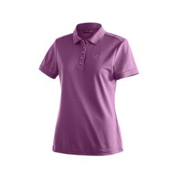 Poloshirt Maier Sports "Ulrike", Herren, Gr. 42, purpurviolett, 100% Polyester, Rundhals, Shirts Poloshirt, Damen Polo kurzarm, leichtes Shirt, Funktionsshirt mit Kragen, Reg Fit