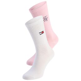 Socken Tommy Hilfiger "TH UNI SOCK 2P MONOGRAM", Damen, Gr. 39-42, pink, Obermaterial: 76% Baumwolle, 23% Polyamid, 1% Elasthan, Socken Socken