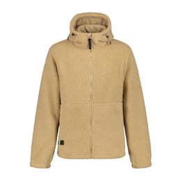 Fleecejacke Icepeak "ARDESE", Herren, Gr. M, beige, Fleece, Obermaterial: 100% Polyester, unifarben, Basic normal, Jacken Fleecejacke, Sherpafleecejacke, Kapuze, Rei&szlig;verschlusstaschen