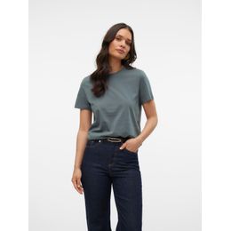 V&eacute;ro Moda VERO MODA Damen Kurzarmshirt "VMPAULINA SS T-SHIRT GA JRS NOOS", gr&uuml;n, Gr. XS, unifarben, Jersey, Obermaterial: 100% Baumwolle, Shirts, Baumwolle,