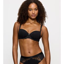 Balconette-BH Triumph "Wild Azalea Florale WHP", Damen, Gr. 85, Cup F, schwarz, Microtouch, Obermaterial: 57% Polyester, 27% Polyamid, 16% Elasthan, bestickt, unifarben, BHs Balconette-BH, mit Stickerei
