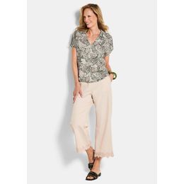 GOLDNER Damen Print-Shirt "Blusenshirt mit Paisley-Muster", beige, Gr. 48, Obermaterial: 95% Viskose CV. 5% Elasthan EL., Shirts, strechbequemer