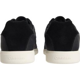 Calvin Klein Herren Sneaker "LOW CUPSOLE LACEUP SU", Gr. 45, schwarz, Leder, Textil, unifarben, Schuhe, Schn&uuml;rschuh, Halbschuh, Freizeitschuh im