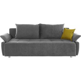 Schlafsofa Collection AB "3-Sitzer, Funtastic", grau (schiefer), B:212cm H:84cm T:96cm, Zierkissen: 100% Polyester;Struktur (100% Polyester);Kunstleder SOFTLUX;Microfaser PRIMABELLE (100% Polyester), Sofas, Schlafsofa, inkl. Bettfunktion, Bettkasten, Federkern, Frei im Raum stellbar