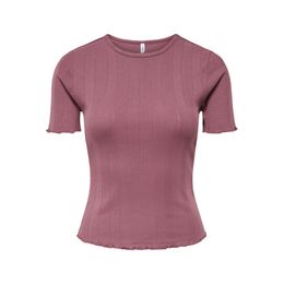 Only Damen Kurzarmshirt "ONLTENNA O-NECK S/S TOP JRS NOOS"rose braun, Gr. S, unifarben, Jersey, Obermaterial: 50% Baumwolle, 50% Polyester, Shirts