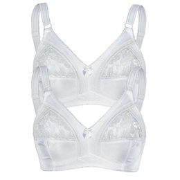 Sassa Mode SASSA Damen Soft-BH "2er Pack Soft BH ohne B&uuml;gel Basic", Gr. 75, wei&szlig;, Spitze, Obermaterial: 92% Polyester PES. 8% Elasthan EL., BHs