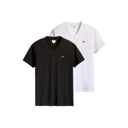 Levi's LEVI'S Herren T-Shirt "T-Shirt ORIGINAL HM VNECK 2P 2er Pack", bunt, Gr. M, Obermaterial: 100% Baumwolle CO., Shirts
