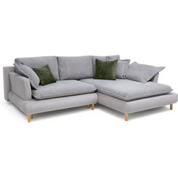 Ecksofa Collection AB "Mandela L-Form", grau (hellgrau), B:264cm H:94cm T:184cm, 100% Polyester, Sofas, Ecksofa, mit Bettfunktion und Bettkasten