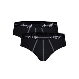 Slip Sloggi "Slip Start midi C2P box 2er Pack", Herren, Gr. XL, schwarz, Obermaterial: 96% Baumwolle CO. 4% Elasthan EL., Unterhosen Slip