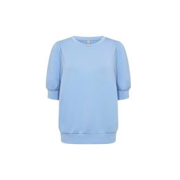 soyaconcept Damen Kurzarmhemd "Soya Concept T-shirt SC-BANU"6330 air blau, Gr. XS, Obermaterial: 48% Modal, 48% Polyester, 4% Elasthan, Hemden