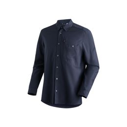 Funktionshemd Maier Sports "Magos L/S M", Herren, Gr. 50, Normalgr&ouml;&szlig;en, blau (dunkelblau), 94% Polyester, 6% Elasthan, Hemden Funktionshemd, Herren Hemd langarm, leichtes Freizeithemd, Langarmhemd, K&ouml;rperbetont