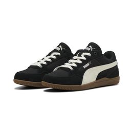 Sneaker Puma "K-Moda Sneakers Damen", Damen, Gr. 35,5, schwarz warm wei&szlig; gum beige, Obermaterial: Kuhleder, Textil, Synthetik. Futter: Textil. Innensohle: Textil, Keine Angabe. Laufsohle: Gummi, Schuhe Sneaker