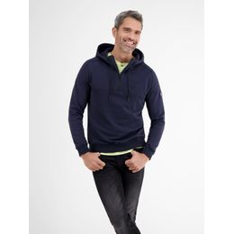 Sweatshirt Lerros "Troyer-Hoodie", Herren, Gr. XL, blau (navy), 100% Baumwolle, Sweatshirts Sweatshirt