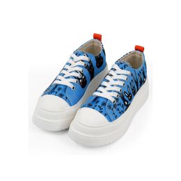 DOGO Damen Ballerina "Freya Low-Top Sneaker Line Of Rabbits Damen Sneaker", Gr. 37blau, Textil, Schuhe, Handgefertigt
