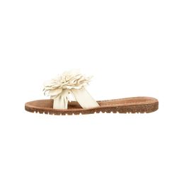 Lazamani Damen Pantolette "Lazamani Pantoletten Leder/Textil", Gr. 40wei&szlig;, Leder, Textil, Schuhe