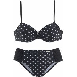 Lascana Damen B&uuml;gel-Bikini, schwarz-wei&szlig;, Gr&ouml;&szlig;e 38B