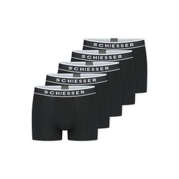 Boxershorts Schiesser "95/5 Multipacks", Herren, Gr. 10, schwarz (000, schwarz), Single Jersey, Obermaterial: 95% Baumwolle, 5% Elasthan, Unterhosen, Baumwollmischung, ohne Eingriff, elastischer Bund