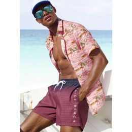 Venice Beach Herren Badeshorts, bunt, Gr. M, Farbverlauf, kontrastfarbene Details, Microfaser, Recycling-Polyester, Badehosen, mit Farbverlauf
