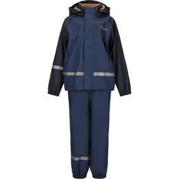 ZIGZAG Jungen Regenanzug "Augus", blau, Gr. 128, mehrfarbig, 100% Polyester, Sportanz&uuml;ge, mit w&auml;rmendem Fleece-Futter