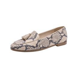 Slipper Tamaris "Tamaris Slipper Leder", Damen, Gr. 40, beige, schwarz, Leder, Schuhe Slipper