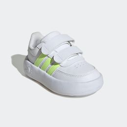 Klettschuh adidas Sportswear "BREAKNET 2.0 KIDS", M&auml;dchen, Gr. 24, wei&szlig; (cloud wei&szlig;, pure sulfur, beam pink), Synthetik, Schuhe Klettschuh, f&uuml;r Kinder