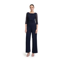 Vera Mont Damen Overall "Damen mit Spitze", blau, festlich, Gr. 38, Stoff, Obermaterial: 95% Polyester, 5% Elasthan. Futter: 100% Polyester,