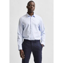 Businesshemd Selected "SLHSLIMETHAN SHIRT", Herren, Gr. L, N-Gr, light blau, Web, Obermaterial: 100% Baumwolle, Hemden