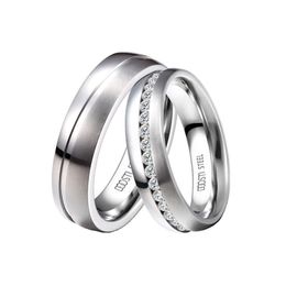 DOOSTI Damen Trauring "Schmuck Geschenk Edelstahl Trauring Ehering Partnerring LIEBE", 52,mit Zirkonia, Edelstahl, 6mm, silber, Edelstahl,