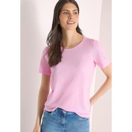 Cecil Damen T-Shirtlight blush rose, Gr. XL, unifarben, Web, 50% Baumwolle, 50% Modal, Shirts, mit Rundhalsausschnitt