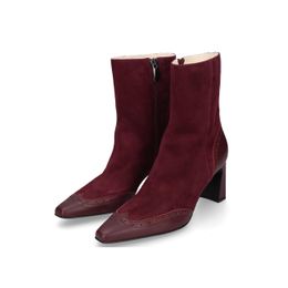Henry Stevens Damen Schlupfboots "Madison ZB70", Gr. 38bordeaux, Ziegenvelours und Kalbsleder, Schuhe, Damen Stiefelette mit Absatz handgefertigt,