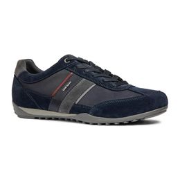 Geox Herren Sneaker "U WELLS C", Gr. 46, blau, Synthetik, Textil, Veloursleder, Schuhe, Casual Schuh, Schn&uuml;rschuh mit Logoverzierung