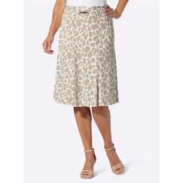 Lady Damen Bahnenrocksesam, ecru, bedruckt, Gr. 52, gemustert, mehrfarbig, 95% Polyester, 5% Elasthan, R&ouml;cke