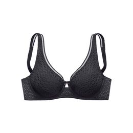 Damen Minimizer-BH, NUANCE BY LASCANA, Gr. 100, schwarz, Spitze, Obermaterial: 88% Polyamid, 12% Elasthan, BHs, mit B&uuml;gel und modischer Spitze &ndash;