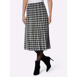 Heine Damen Schlupfrock, beige, Gr. 44, Hahnentrittmuster, gemustert, mehrfarbig, 50% Viskose, 28% Polyester, 22% Polyamid, R&ouml;cke