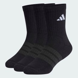 M&auml;dchen Sportsocken "C KD CRW 3P", adidas Performance, Gr. 22, schwarz, Obermaterial: 63% Baumwolle, 32% Polyester, 4% Elasthan, 1% Polyamid, Socken,