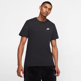 Nike Sportswear Herren T-Shirt "M NSW CLUB TEE", schwarz, Gr. L, Jersey, Obermaterial: 100% Baumwolle, Shirts, mit Logostickerei auf der Brust, aus