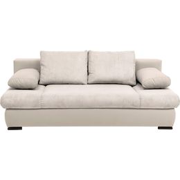 Schlafsofa Collection AB "Chicago, B: 200 cm, Liegefl. 146x200 cm", beige, B:200cm T:95cm, 100%Polyester, Sofas, Schlafsofa, mit Bettfunktion, Bettkasten & 2 Armlehnenkissen, Federkern