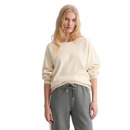 Marc O'Polo Sweatshirt MARC O'POLO "aus reiner Bio-Baumwolle", Damen, Gr. L, raw cream, Obermaterial: 100% Baumwolle, unifarben, relaxed fit, Rundhals, Rippb&uuml;ndchen, Sweatshirts Sweatshirt