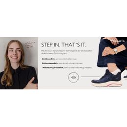 Tamaris Damen Keilsneaker, Gr. 36, blau, Lederimitat, Textil, kontrastfarbene Details, Schuhe, Keilabsatz, Freizeitschuh, Schlupfschuh aus der STEP