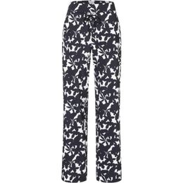 MAC Damen Stoffhose "EASY WIDELEG", schwarz, Gr. 34, bedruckt, Web, Obermaterial: 75% Polyester, 25% Elasthan, Hosen, sehr elastische Qualit&auml;t,