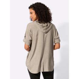 Casual Looks Damen Longbluseschlamm, Gr. 38, unifarben, 100% Viskose, Blusen
