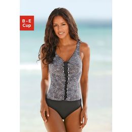 Lascana Damen Badeanzug, braun, Gr. 46, bedruckt, Polyamid, Badeanz&uuml;ge, mit trendigem Animalprint und Shaping-Effekt