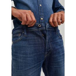 Jack & Jones JACK & JONES Herren Tapered-fit-Jeans "JJIMIKE JJORIGINAL CJ SN", blau, Gr. 28, Abriebeffekte, Denim/Jeans, Obermaterial: 95% Baumwolle, 4%
