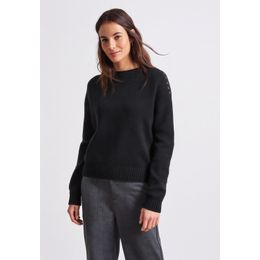 Damen Sweatshirtschwarz, Gr. 34, STREET ONE STUDIO, unifarben, Sweatware, 60% Baumwolle, 40% Polyacyl, Sweatshirts, mit Nietendeko