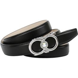 Anthoni Crown Damen Lederg&uuml;rtel, schwarz, Gr. 105, unifarben, Leder, G&uuml;rtel, mit Schmucksteinen