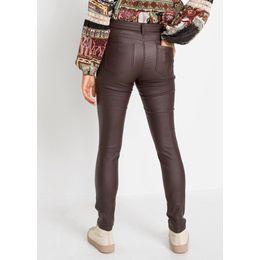 bonprix Damen Stretch-Hosebraun, Gr. 52, Web, Obermaterial: 76% Viskose, 20% Polyamid, 4% Elasthan. Beschichtung: 100% Polyurethan, Hosen, mit