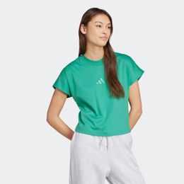 T-Shirt adidas Sportswear "W ALL SZN TEE", Damen, Gr. L, gr&uuml;n (semi court gr&uuml;n), Obermaterial: 100% Baumwolle, Rundhals, Shirts T-Shirt, bequeme Passform, sportlicher Stil, aufgesticktes Logo