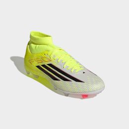 Fu&szlig;ballschuh adidas Performance "F50 LEAGUE MID CUT FIRM GROUND / MULTI GROUND", Gr. 42,5, team solar gelb 2, core schwarz, lucid rot, Synthetik, Textil, Schuhe Fu&szlig;ballschuh, f&uuml;r viele verschiedene B&ouml;den geeignet