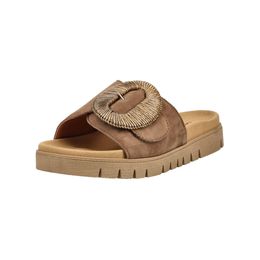 Pantolette Gabor "Gabor Pantoletten Leder", Damen, Gr. 36, braun, Leder, Schuhe Pantolette